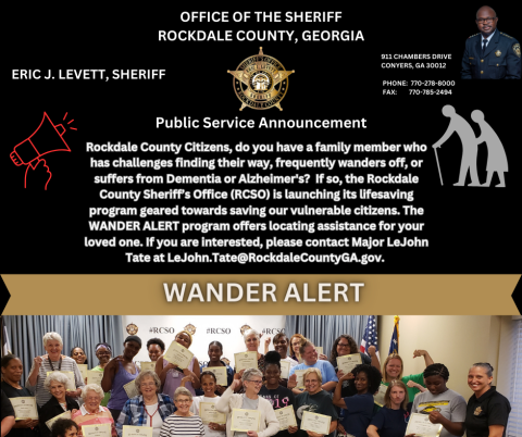WANDER ALERT PROGRAM - Rockdale County Sheriff's Office